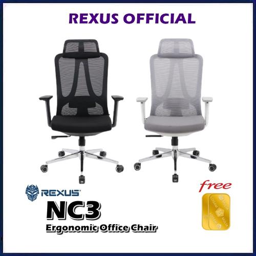 Jual Rexus NC3 Ergonomic Office Chair NC-3 Kursi Kantor - White ...