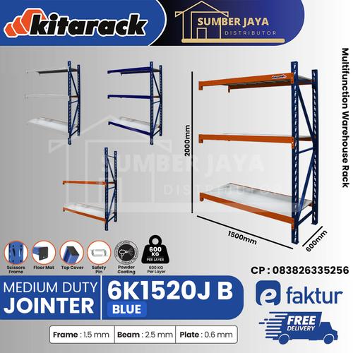 Jual Rak Gudang Jointer Frame Biru 600kg/Layer P:1500mm L:600mm T ...