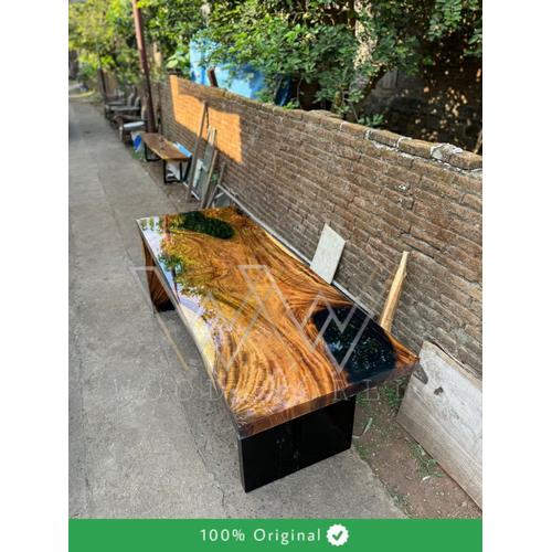 Jual meja makan resin epoxy custom - Kab. Jepara - WOODWORLD_ | Tokopedia