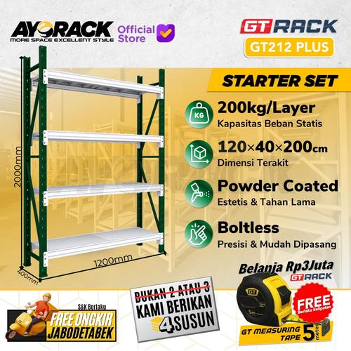 Promo RAK GUDANG BESI GT RACK GT212 PLUS – WAREHOUSE RACK 200KG TINGGI ...