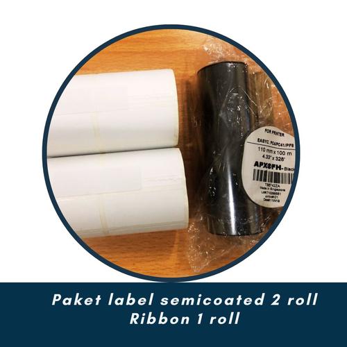 Jual Paket label semicoated 2 roll dan ribbon 1 roll - Jakarta Barat ...