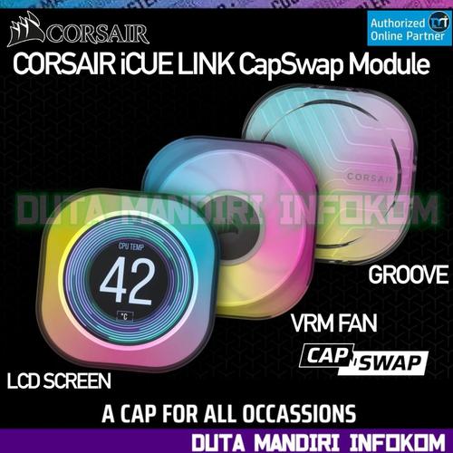 Jual CORSAIR iCUE LINK CapSwap Module - Groove I VRM Fan I LCD Screen I ...