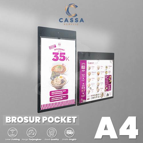 Promo Tempat Brosur Dinding A4 Akrilik Pocket Hitam - PORTRAIT ...