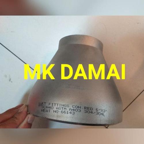 Jual reducer las ss304 sch40 ukuran 4 x 3" reducer concentric ss304 ...