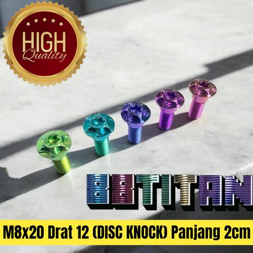 Jual Baut Titanium Gr5 Disc Knock M8x20 Drat 12 Panjang 20 cm - Jakarta ...