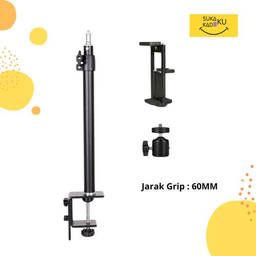 Promo Desk Mount Stand Clamp Table Bracket Meja w/ Ipad Clamp ...