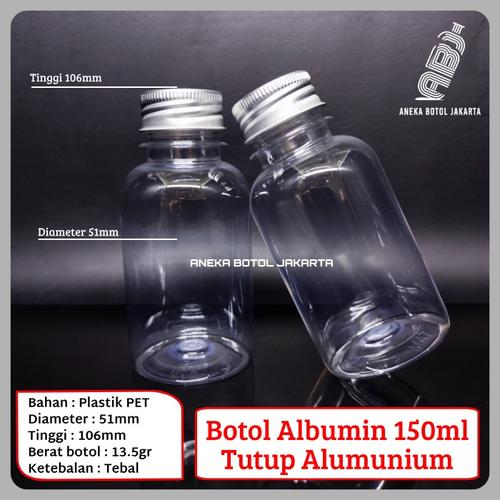 Jual Botol albumin 150 ml tutup alumunium / Botol gendut 150 ml tutup ...