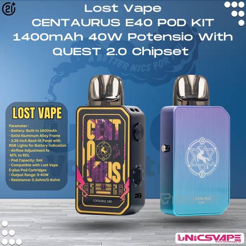 Promo Lost Vape CENTAURUS E40 POD KIT 1400mAh 40W Potensio With QUEST 2 ...