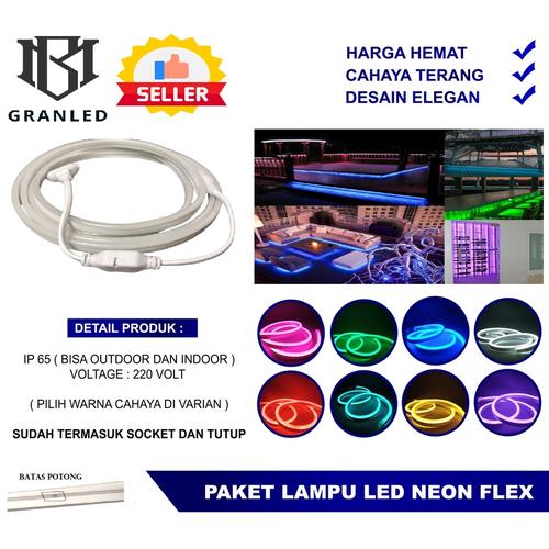 Jual Paket Lampu Neon Flex 220v （tinggal colok)10M 15M 20M Led Selang ...