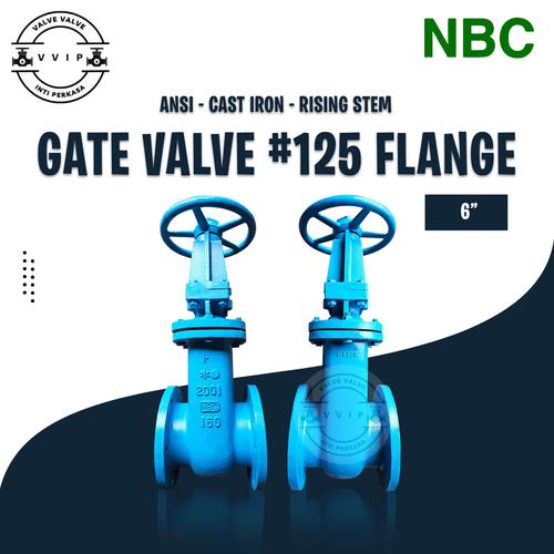 Jual GATE VALVE NBC ANSI CLASS #125 FLANGE CAST IRON CI BESI RISING ...