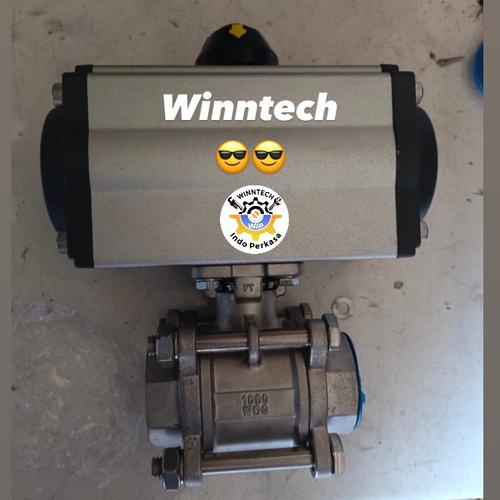 Jual Ball valve stainlees steel 316 1000 wog with pneumatic actuator ...