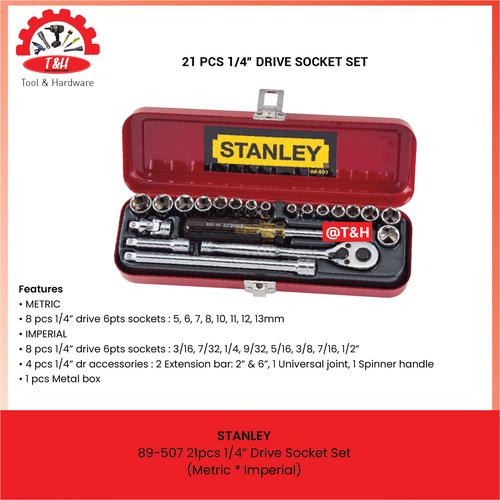 Jual STANLEY-Kunci 89-507 21pcs 1/4”-Drive Socket Set (Metric * Imperial) - Jakarta Barat - Tool ...