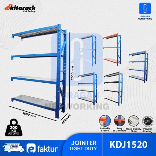 Jual KDJ1520 Rack Gudang Besi 200KG Rak Gudang Light Duty Panjang 1.5M ...