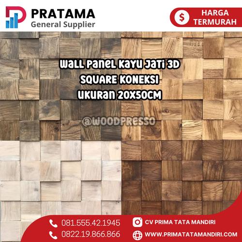 Jual panel kayu jati 3d / wall Panel dinding kayu jati / wall cladding ...