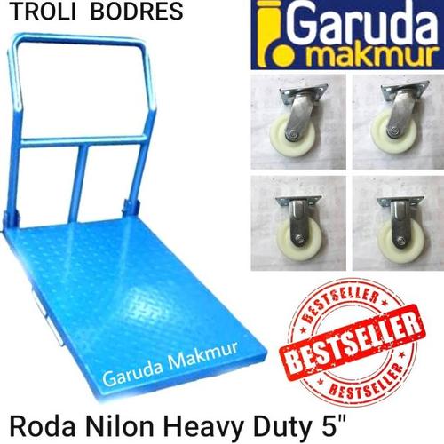 Jual New // Troli Besi Heavy Duty 1 Ton Roda Nilon Hd 5In Hidup Mati ...