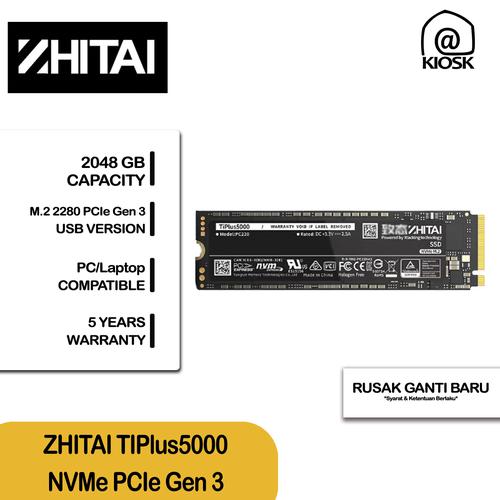 Promo SSD NVME 2048GB ZHITAI TIPlus5000 / ZHITAI SSD TIPlus5000 2048GB / NVMe 2280 PCIe Gen 3 ...
