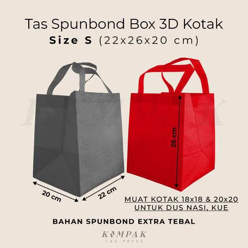 Jual Tas Spunbond Press Box 3D Kotak 22x26x20 cm Kantong Goodie Bag Dus ...