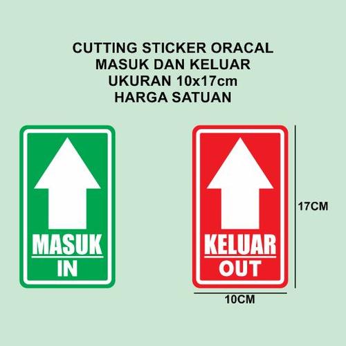 Promo Cutting Sticker Keluar Masuk Oracal 10x17CM Harga Satuan Stiker ...