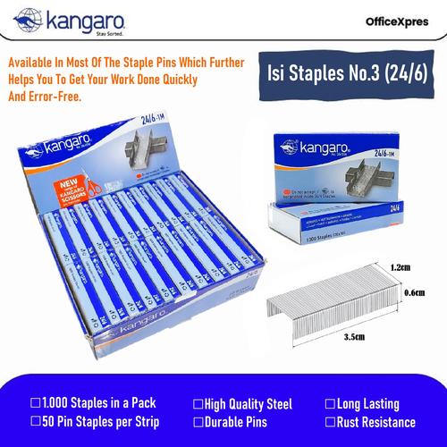 Jual Isi Staples Besar No 3 24/6 / Isi Hekter No 3 / Necis No 3 Kangaro ...