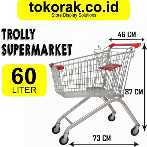 Jual New // Trolly Supermarket 60 Liter Troli Minimarket Keranjang ...