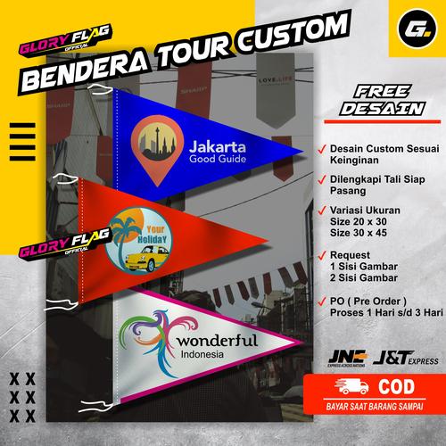 Jual CUSTOM BENDERA SEGITIGA | BENDERA TOUR GUIDE TRAVEL | BENDERA ...