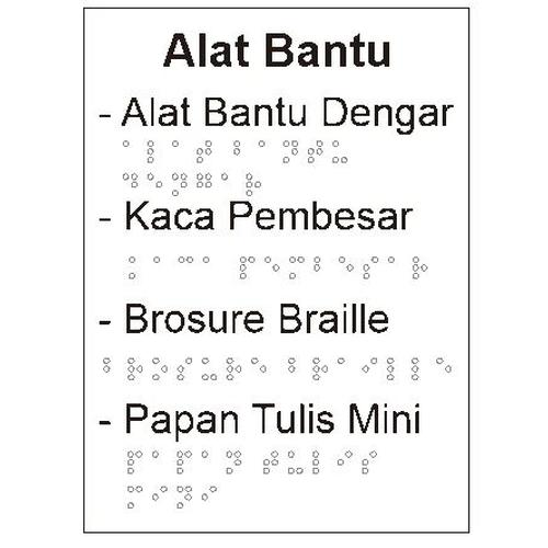 Jual daftar Disabilitas pintu tanda nama ruang papan Braile Sign Tuna ...