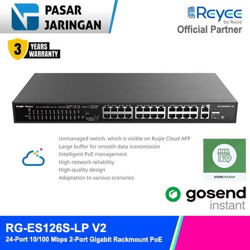 Jual RG-ES126S-LP V2 Switch 24-Port 10/100 Mbps 2-Port Gigabit PoE ...