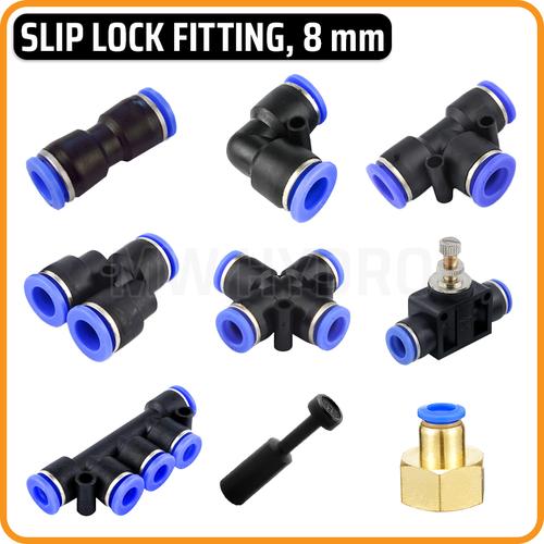 Jual Slip Lock / Push In Pneumatic Fitting 8 mm | Konektor Selang PU PE ...