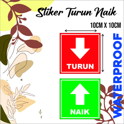 Jual stiker turun naik ukuran 10 x 10 - Kota Tangerang Selatan ...