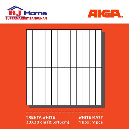 Jual AIGA Trenta White Matt 30x30 cm (2.5x15) - Mosaik Nat Precut (Nat ...