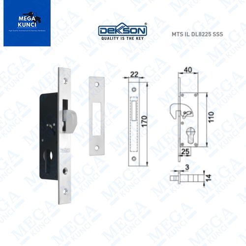 Jual Mortise Lock Sliding Dekkson MTS SLD DL 8225 SSS Kunci Pintu ...