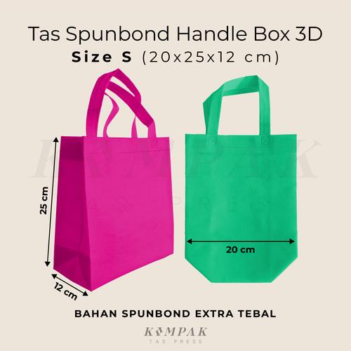 Jual Tas Spunbond Press Handle Box 3D 20x25x12 cm Kantong Goodie Bag ...