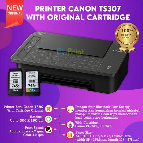 Promo Printer Canon TS307 TS 307 Print Scan Copy WiFi Cartridge 745s ...