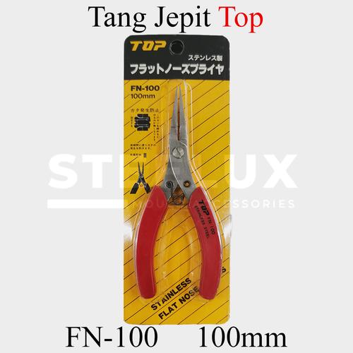Promo Tang Jepit Top FN-100 100mm Japan Jepang Flat Nose Pliers Lancip Plat 100 mm 4 inch inci 4 ...