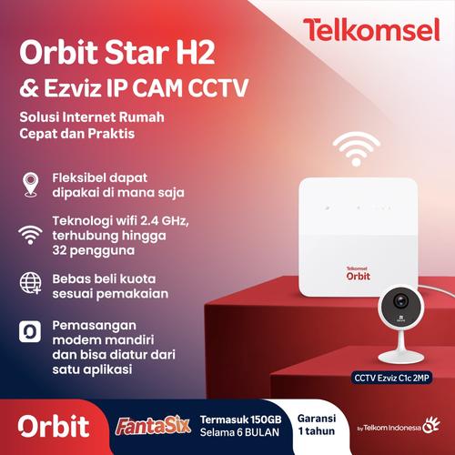 Promo Telkomsel Orbit Star H2 Modem Wifi 4G + Ezviz Wifi CCTV Camera ...