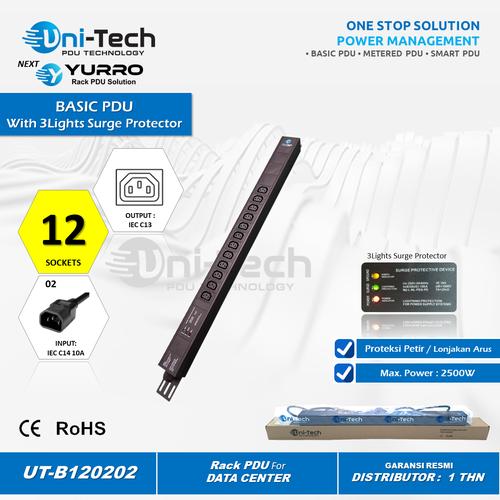 Jual Stop Kontak Listrik Rack PDU 12 Ports C13 with 3LSP, Input C14 10A ...