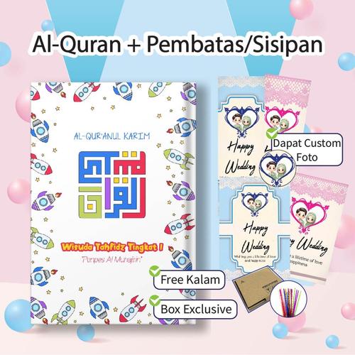 Jual Al-Quran A5 A6 Gratis Custom Nama tambah foto & kata-kata di pembatas buku/sisipan Quran ...