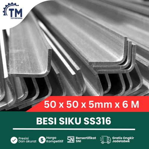 Jual Harga Besi Siku Stainless Steel SS316 5x5 Tebal 5mm Panjang 6 Meter - 50x50x5mmx6M SS SUS ...