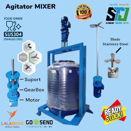 Jual Agitator mixer 2,2kw 3hp 3phase with Gear box 250rpm tengki ...