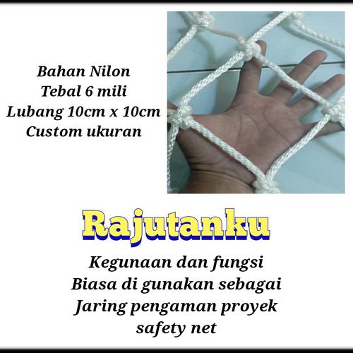 Jual jaring pengaman safety nilon 6 mili 10cm x 10cm /jaring safety net ...