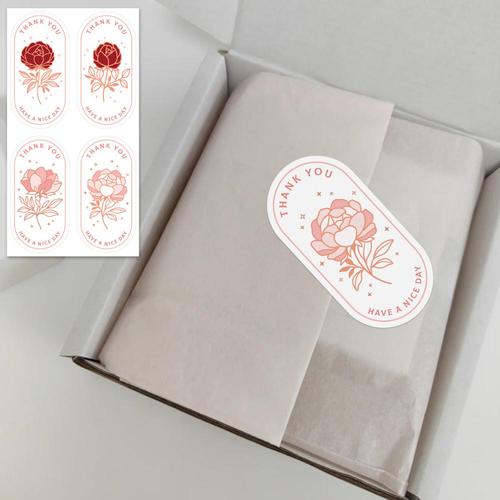 Promo Stiker Label THANK YOU BUNGA ROSE Sticker Segel Box Mika Isi 100 ...