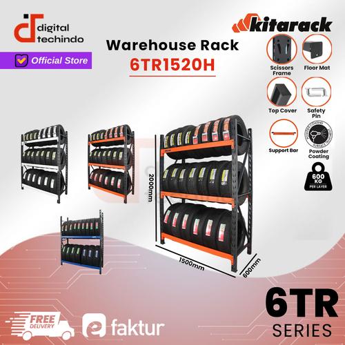 Promo KITARACK Tire Rack 6TR1520 Hitam Rak Ban Motor Ban Mobil 600KG ...