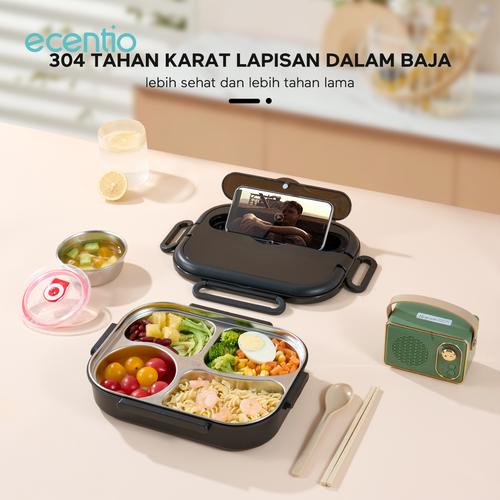 Jual ecentio Tempat Makan Stainless Steel Lunch box Kotak Makan BPA ...