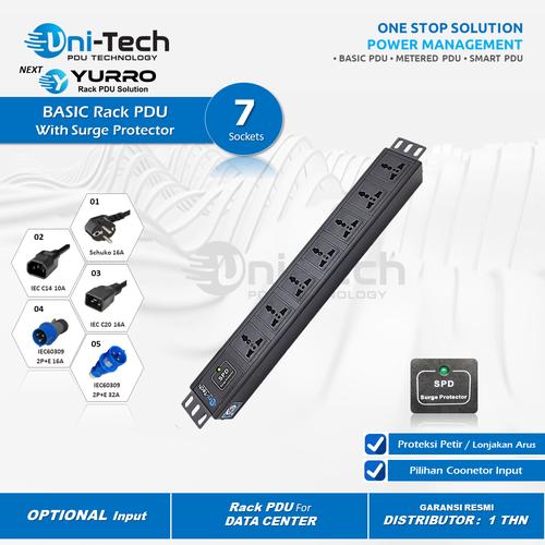 Jual PDU 7 Outlets Socket Universal with Surge Protection, Input - IEC ...