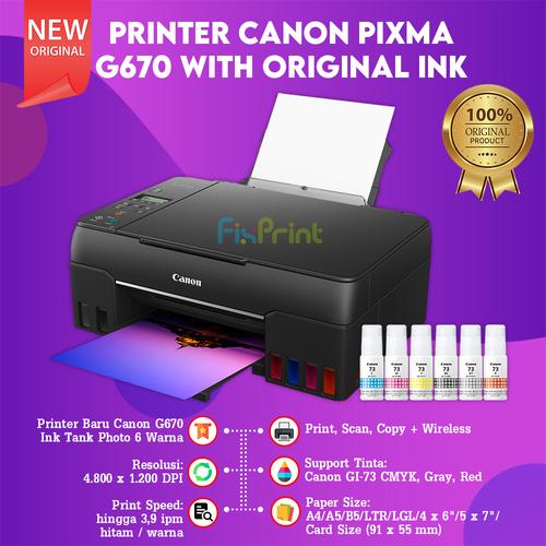 Promo Canon PIXMA G670 Print Scan Copy WiFi InkTank Printer Photo 6 Warna Cicil 0% 3x - Jakarta ...