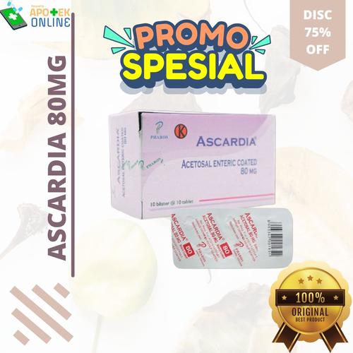 Jual ASCARDIA 80MG BOX ISI 100 TABLET/ASPIRIN/ACETOSAL/PENGENCER DARAH ...