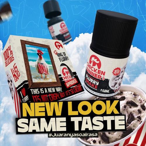 Jual Liquid Chicken Dinner Flurry Shake 3Mg 6Mg 60ML Liquid JRX Chicken ...