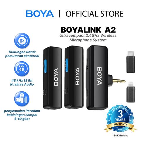 Promo BOYA LINK Boyalink A2 Black Sistem Mikrofon Nirkabel 2.4GHz ...