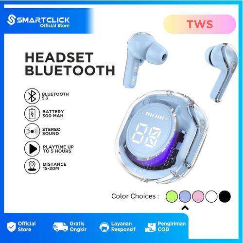 Jual Headset Bluetooth TWS LED Digital Display Transparan Hifi Smart ...