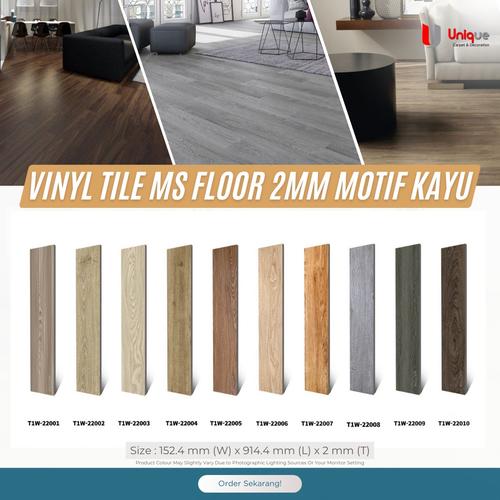 Jual Vinyl Lantai Untuk Kamar Tebal 2mm Motif Kayu / MSFloor Vinyl 2mm Motif Semen / MS Floor ...